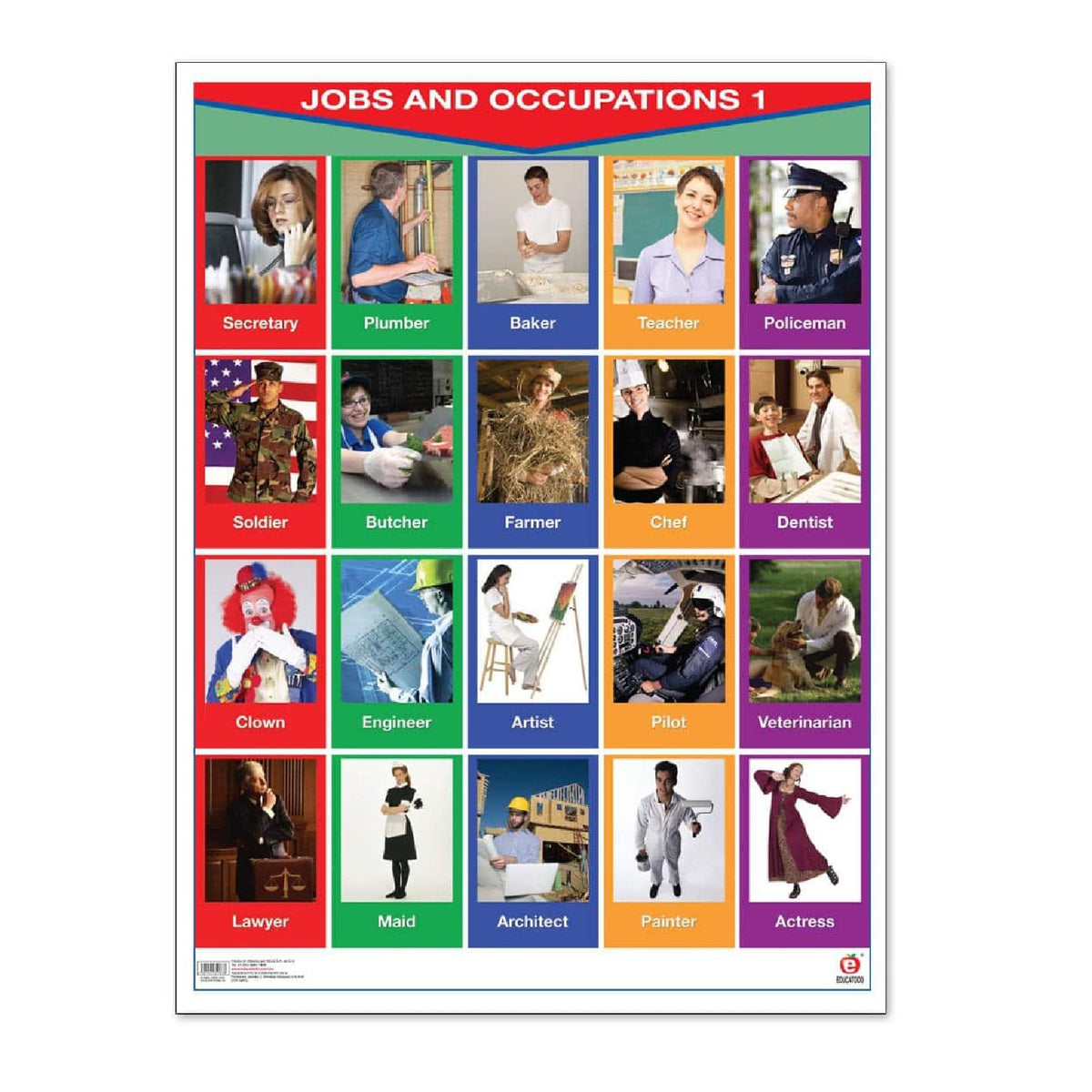 Póster Jobs And Occupations 1/2 — Educatodo