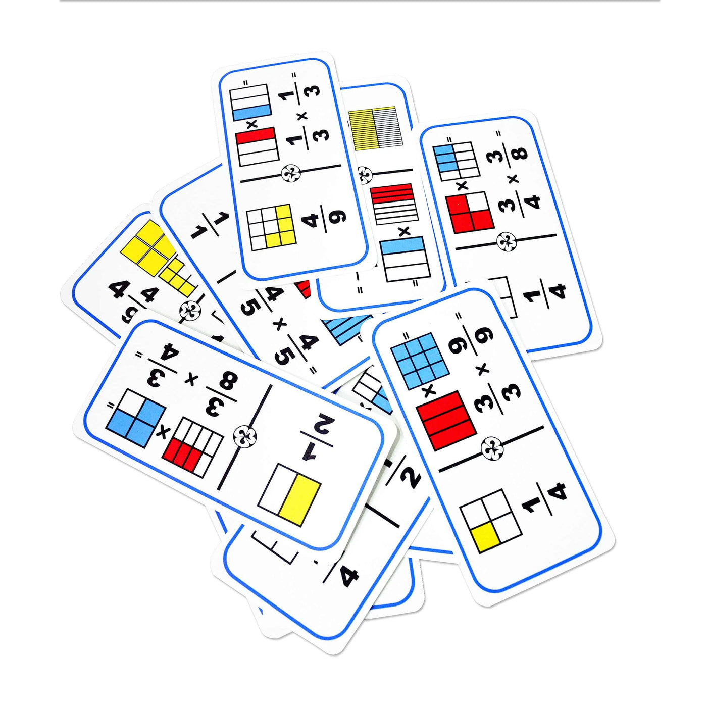 Dominó Gigante de Fracciones Multiplicación Cuadrados — Educatodo